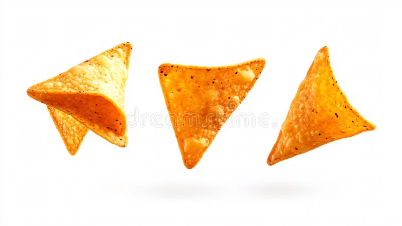 Delicious Flying Mexican Nachos Chips on White Background Stock Photo ...