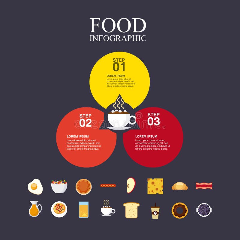 Delicious Food Infographic Set Icons Stock Vector - Illustration of ...