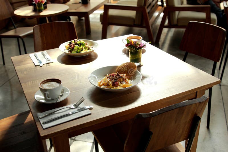 Delicious Food for Lunch on the Table Stock Image - Image of cafe ...