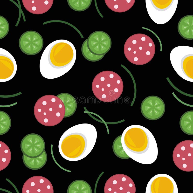 Delicious Food Pattern Seamless Vector Stock Vector - Illustration of ...