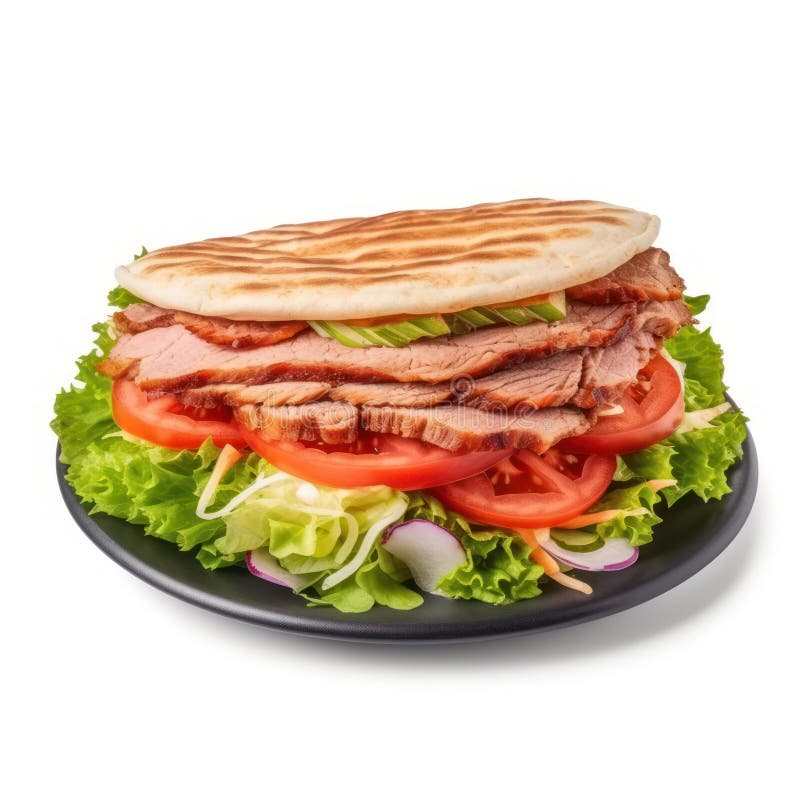 Delicious Food on a Plate High Resolution Image . Stock Illustration ...