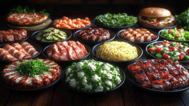 Delicious Food Platter Variety Stock Photo - Image of dishes, food ...