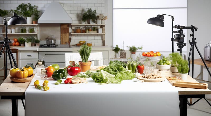 Delicious Food on the Table, Food Background Stock Illustration ...