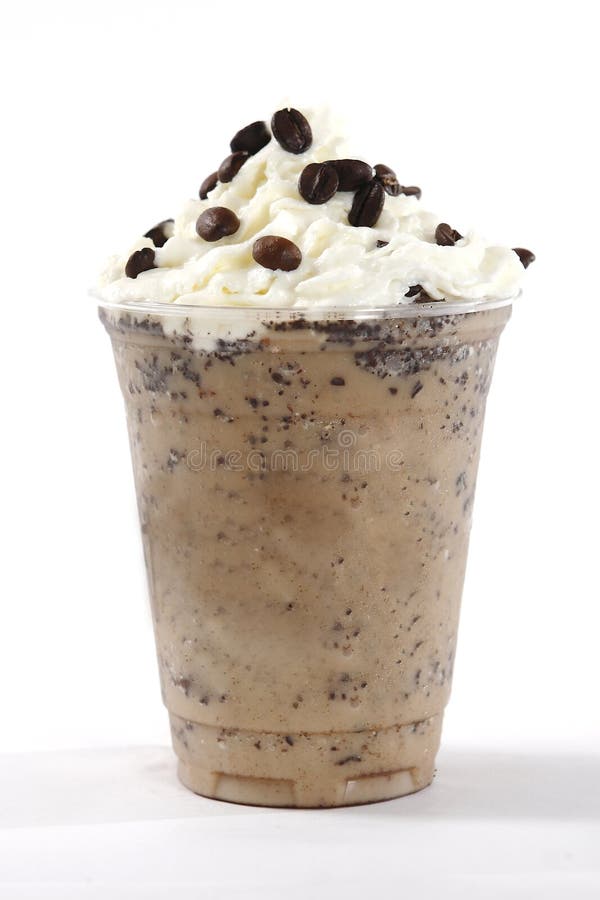 Delicious Frappuccino with Whipped Cream in the Plastic Cup Stock Photo ...