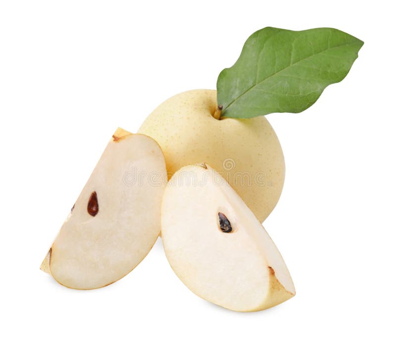 Delicious Fresh Apple Pears Isolated on White Stock Photo - Image of ...