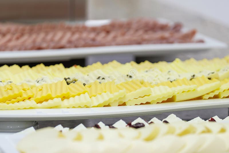Delicious Breakfast Buffet with Cheese 2 Stock Photo - Image of ...