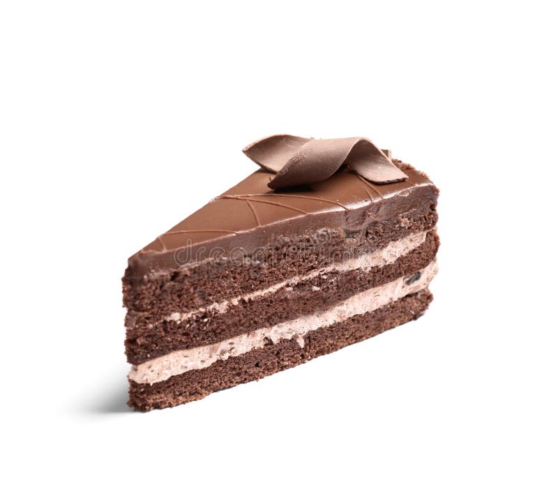 Delicious Fresh Chocolate Cake Isolated Stock Image - Image of ...