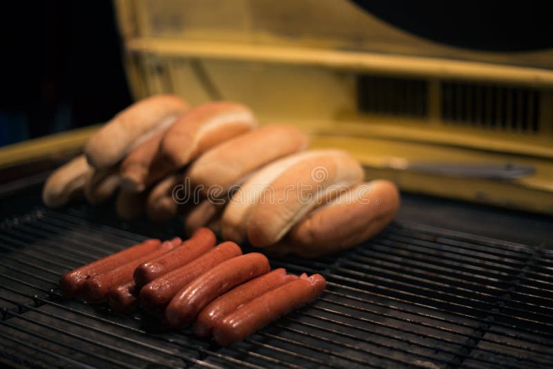 Delicious Fresh Hot Dogs on the Grill Stock Image - Image of dinner ...