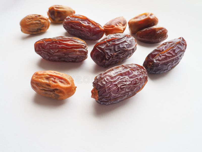 Delicious Fresh Organic Dates Over White Background Stock Image - Image ...