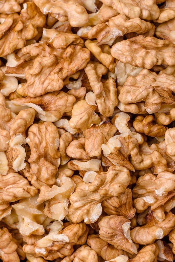 Delicious Fresh Peeled Raw Walnuts in a Ceramic Plate Stock Image ...