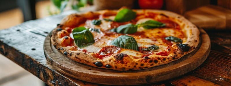 Delicious Fresh Pizza on the Table Close-up Stock Image - Image of ...