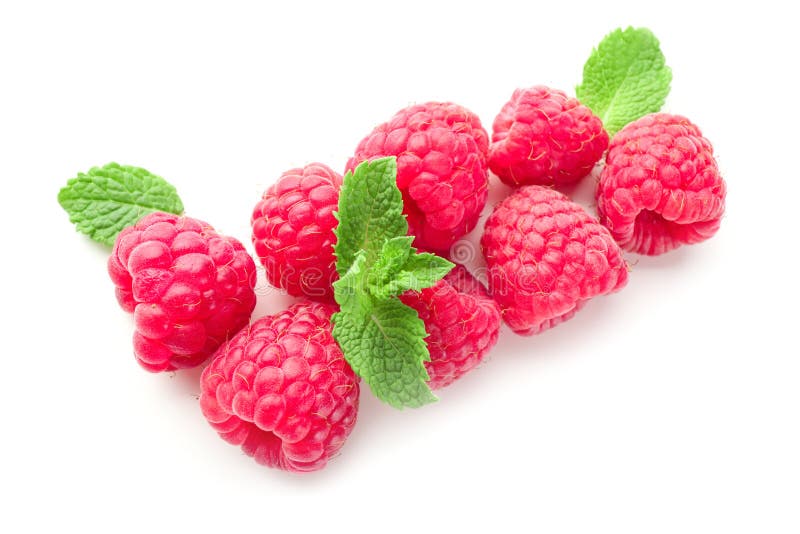 Delicious Fresh Ripe Raspberries on White Background Stock Photo ...