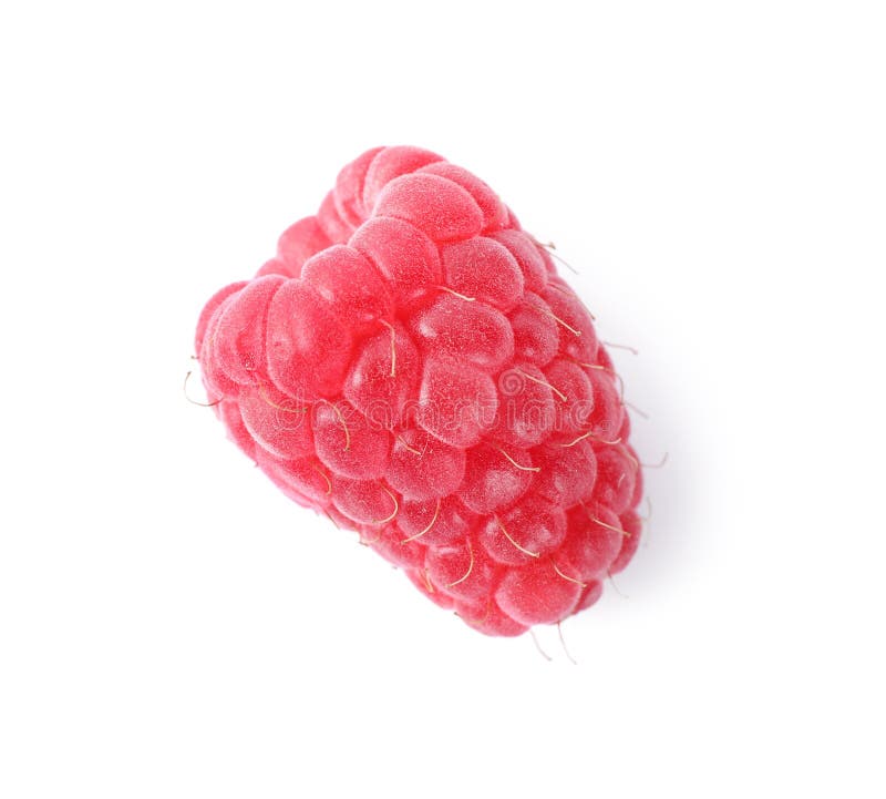 Delicious Fresh Ripe Raspberry Isolated, Top View Stock Image - Image ...