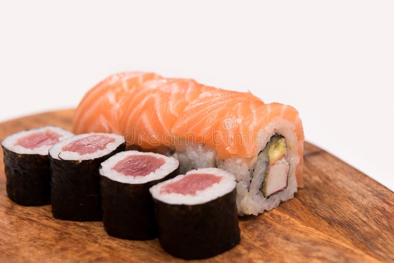 Sushi with fish stock image. Image of food, cuisine - 128428739