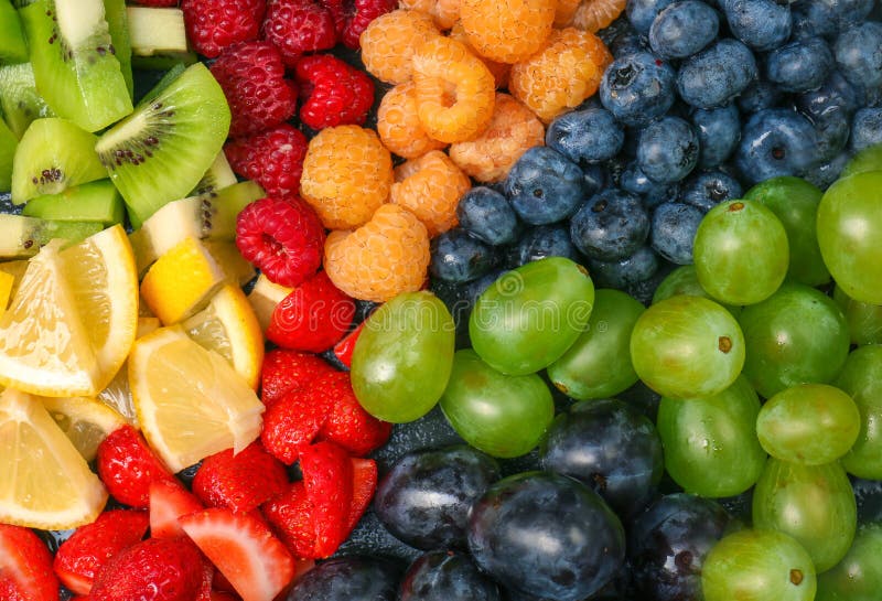 Delicious Fresh Various Fruits Stock Photo - Image of slice, fruits ...