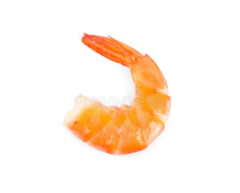 Delicious Freshly Cooked Shrimp Isolated on White, Top View Stock Image ...