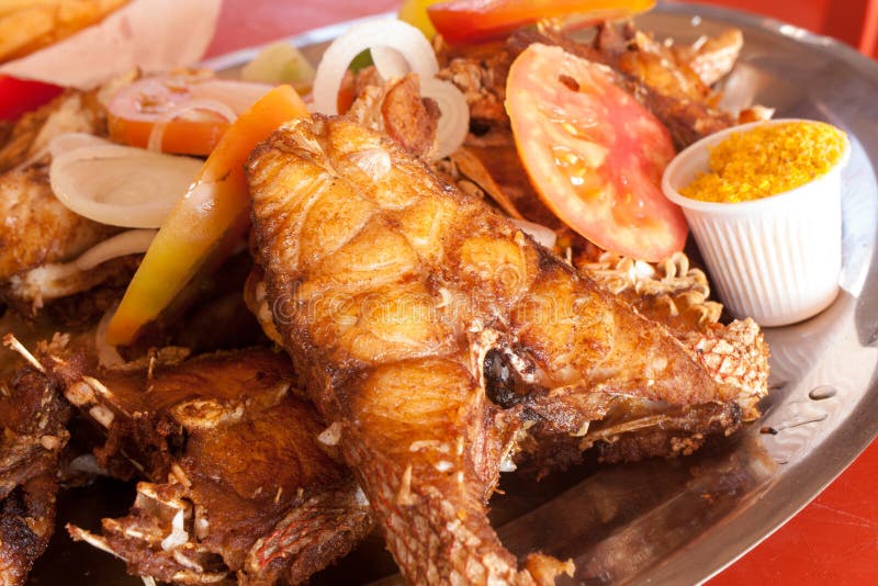 Freshly Fried Red Snapper stock image. Image of serving - 256610885