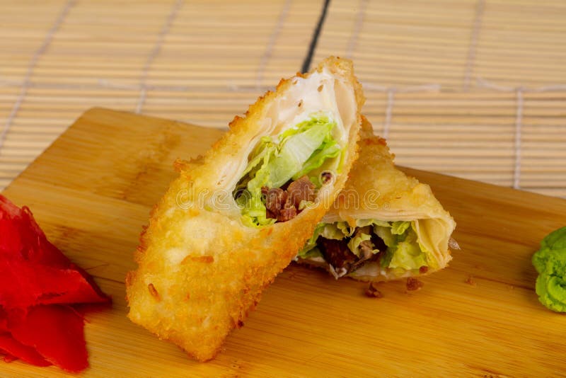 Delicious Fried Chicken Roll Stock Image - Image of vegetable, crispy ...