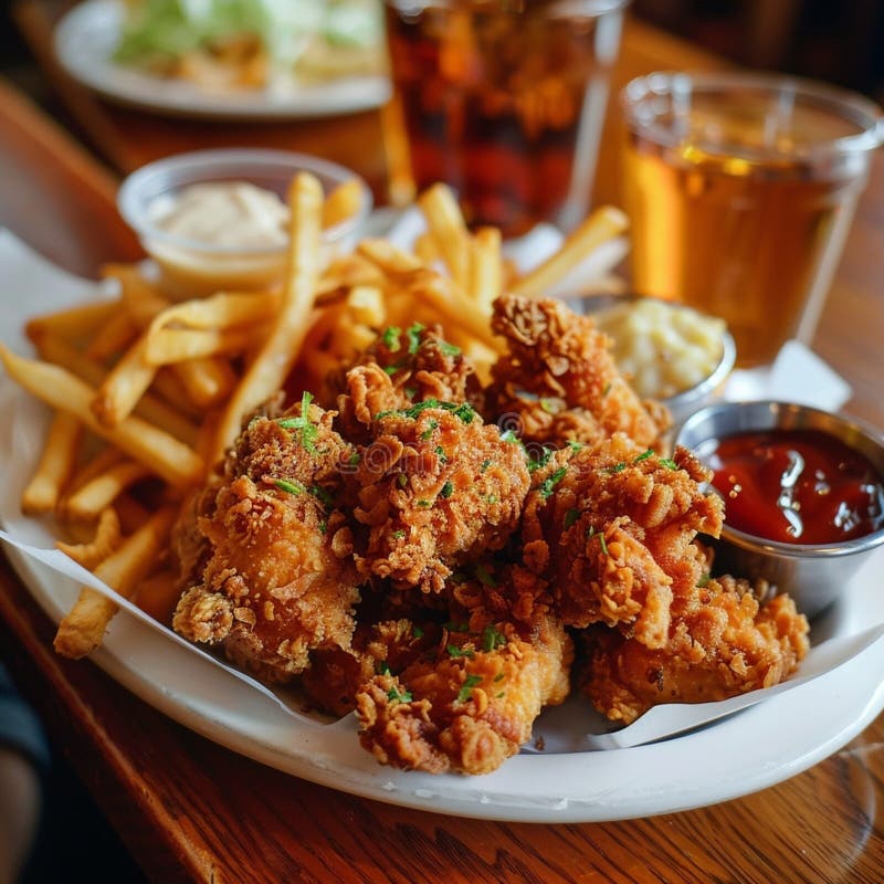 Delicious Fried Foods on Display, Perfect for a Quick Snack or Meal ...