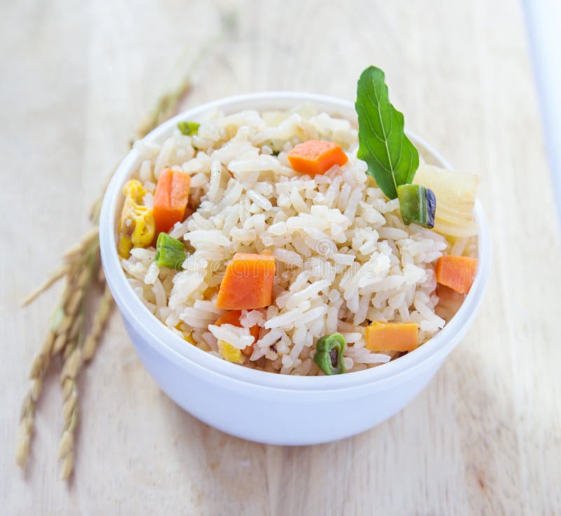 Delicious Fried Rice in White Cup Stock Photo - Image of rice, healthy ...
