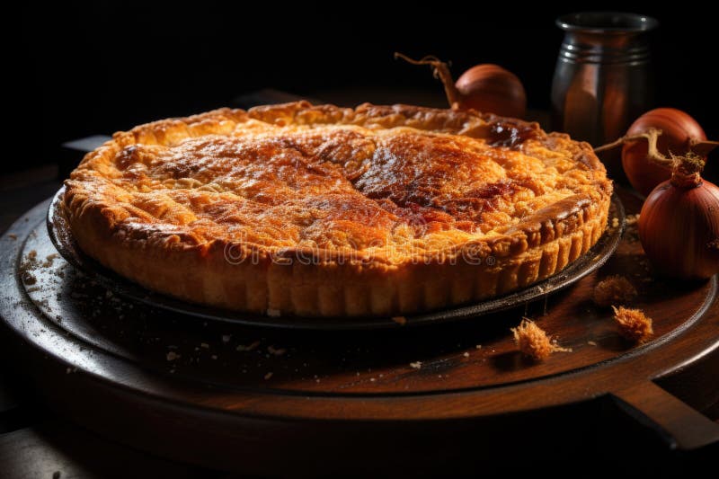 Delicious Front View Sweet Pie Bake in the Dark Background Pie of B ...