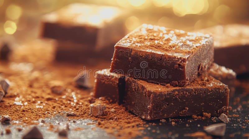 Delicious Fudge Squares on White Background Stock Image - Image of ...