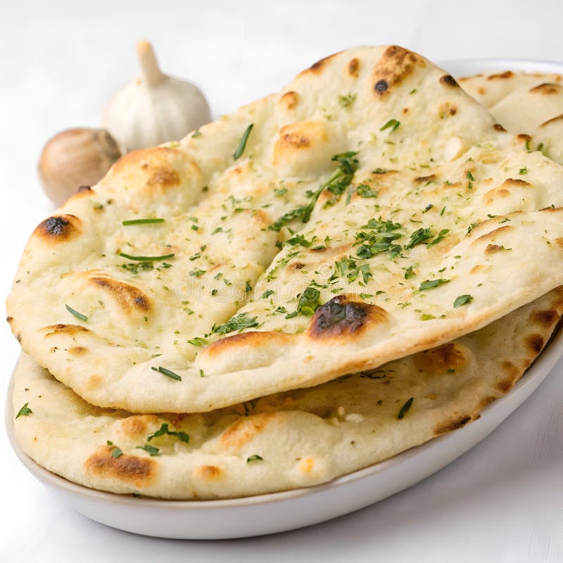 Delicious Garlic Naan Bread Stock Illustration - Illustration of naan ...