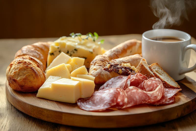 Delicious German Breakfast Platter Stock Illustration - Illustration of ...