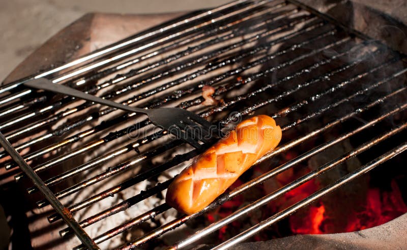 Delicious German Sausages on the Barbecue Grill Stock Photo - Image of ...