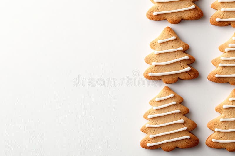 Delicious Gingerbread Tree Cookies with Icing Made from Scratch Stock ...