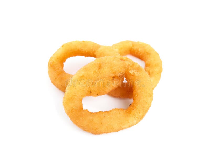 Delicious Golden Onion Rings Isolated Stock Photo - Image of background ...