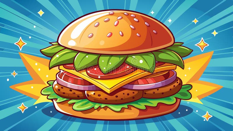 Delicious Gourmet Burger with Fresh Vegetables and Crispy Bacon, Set ...