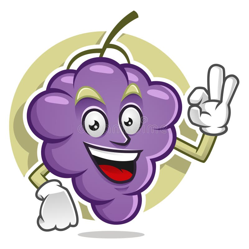 Delicious Grape Mascot. Vector of Grape Character. Grape Logo Stock ...
