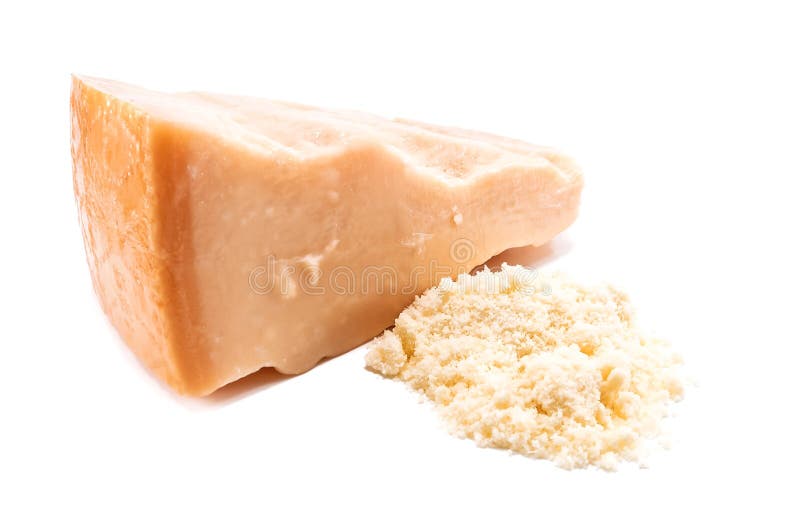 Delicious Grated Parmesan on White Stock Image - Image of light ...