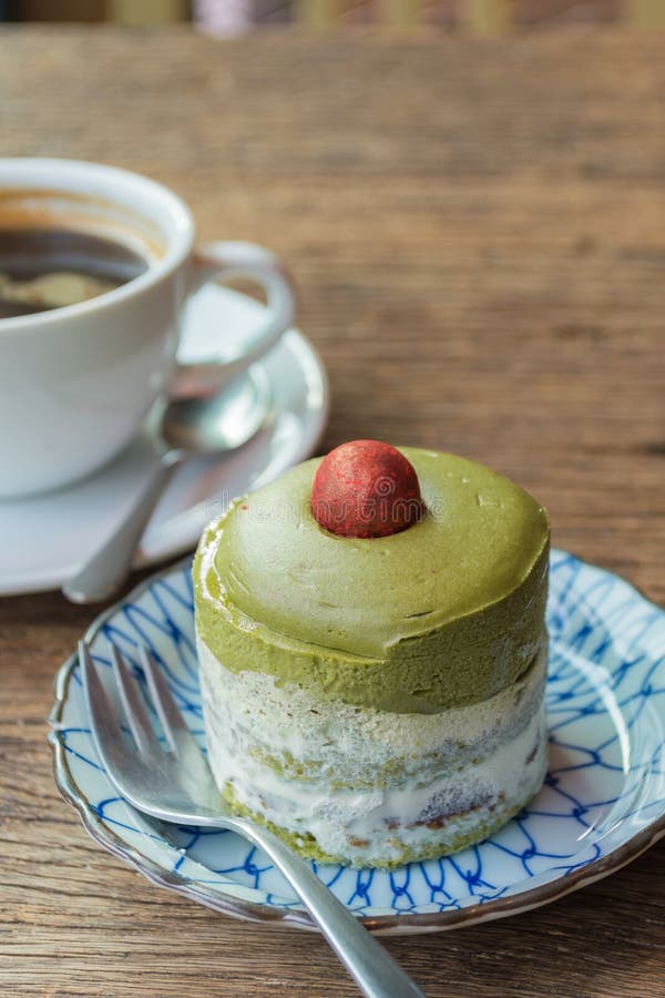 Delicious of Green Tea Mousse Cake Stock Photo - Image of green, cake ...