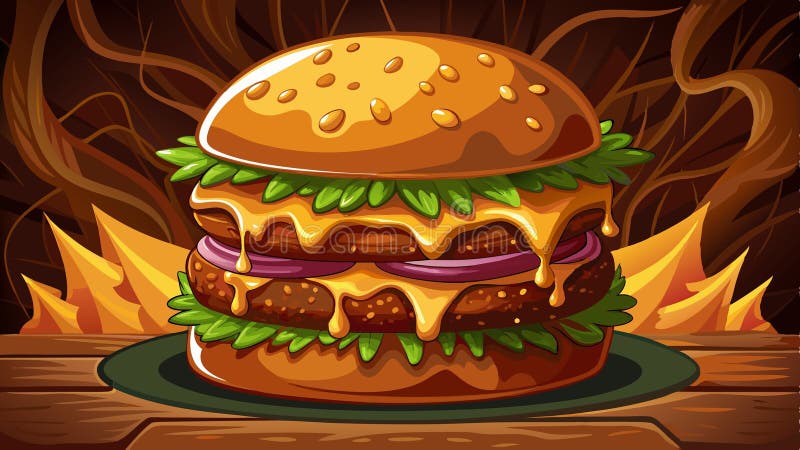 A Delicious Grilled Beef Patty Topped with Melted Cheese. Generated by ...