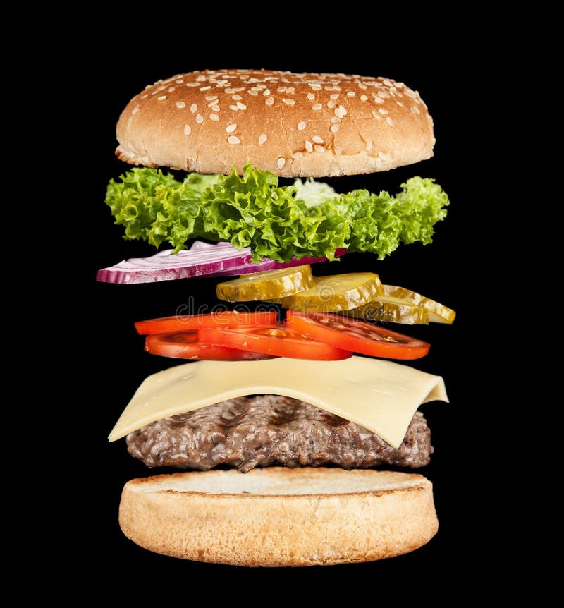 Layers of a hamburger stock image. Image of ingredients - 94735851