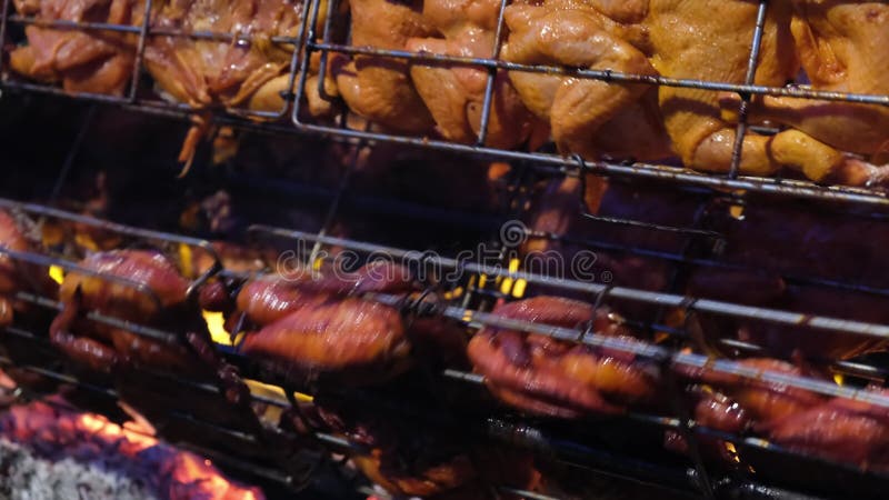 Delicious Grilled Chicken is Cook Stock Footage - Video of ayam, market ...