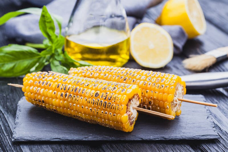 Delicious grilled corn stock image. Image of fresh, organic - 123624379
