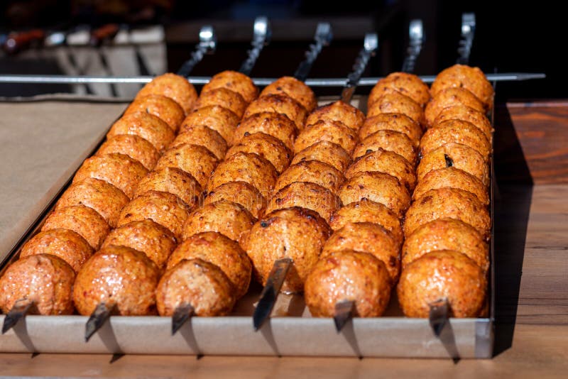 Delicious Grilled Meat Balls, Ready To Eat Stock Photo - Image of plate ...