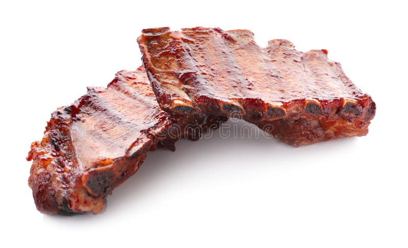 Delicious Grilled Ribs on White Background Stock Image - Image of fresh ...