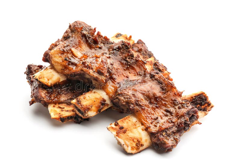 Delicious Grilled Ribs on White Background Stock Image - Image of ...