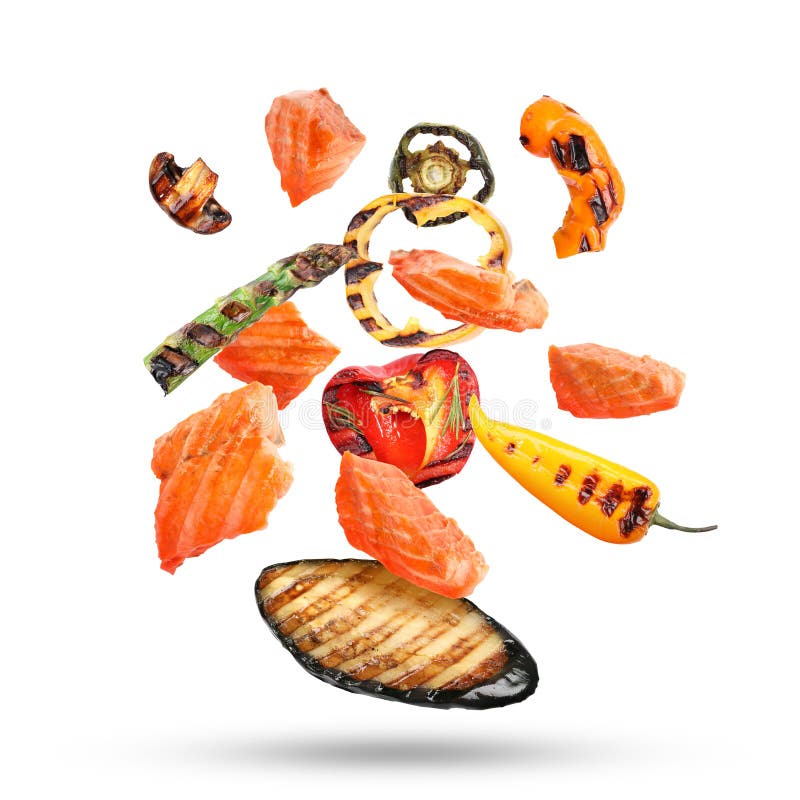 Vegetables Falling To Saucepan Isolated, Flying Food, Vegetable Soup ...