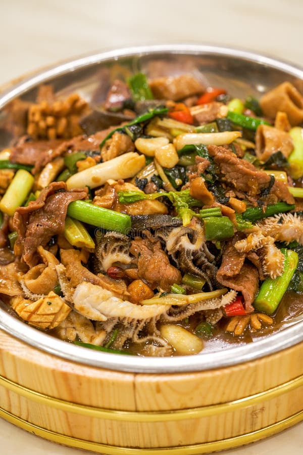 A Delicious Guangxi Dish, Stir-fried Beef Offal Stock Photo - Image of ...