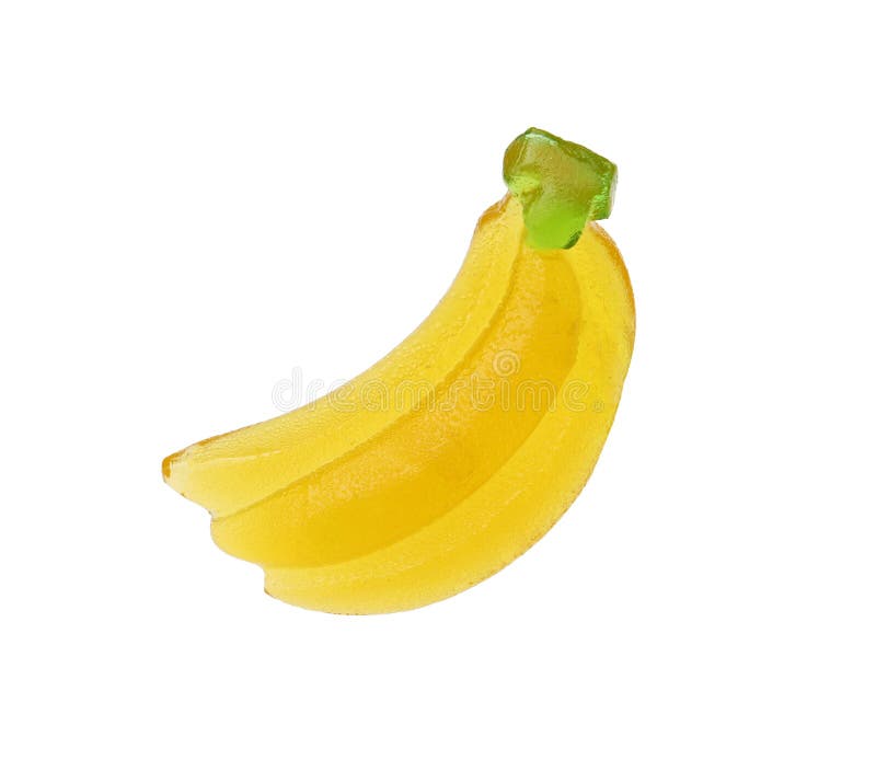 Delicious Gummy Banana Candy Isolated on White Stock Image - Image of ...