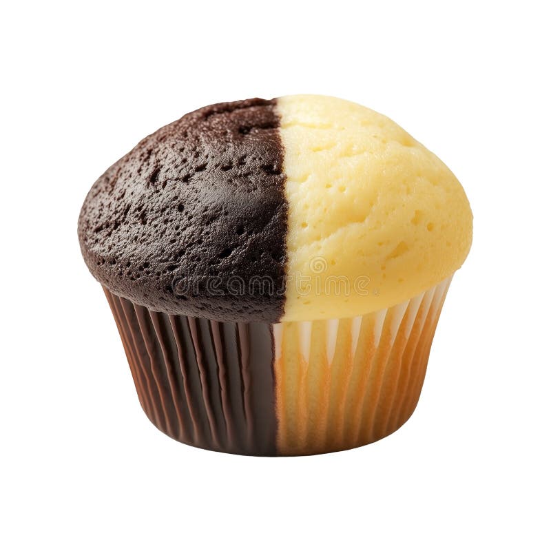 Delicious Half Vanilla and Half Chocolate Muffin with Distinct Split ...