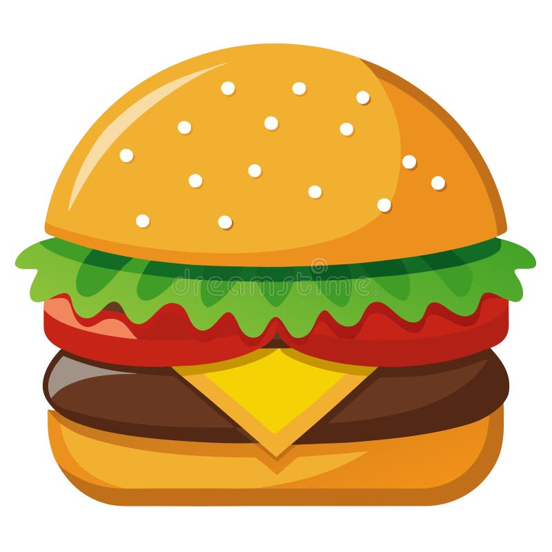 Delicious Hamburger with Cheese, Lettuce, Tomato, and Pickles Stock ...