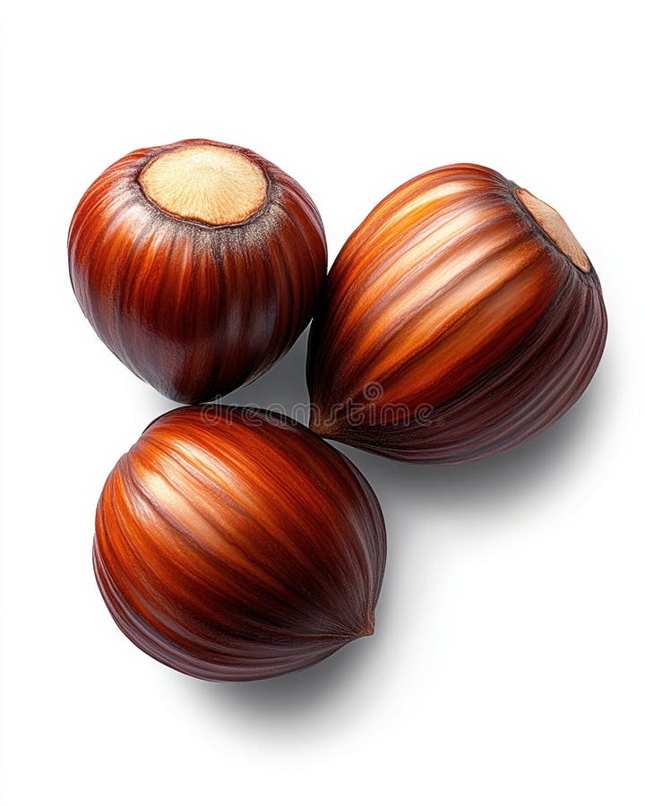 Delicious Hazelnuts Clustered Together Against a Vibrant White Backdrop ...