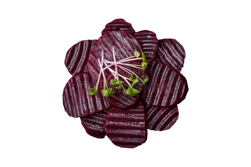 Delicious Healthy Boiled Ruby Colored Beets Sliced on a Black Plate ...