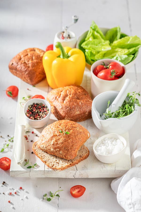 Delicious and Healthy Buns for Fresh Breakfast Stock Photo - Image of ...